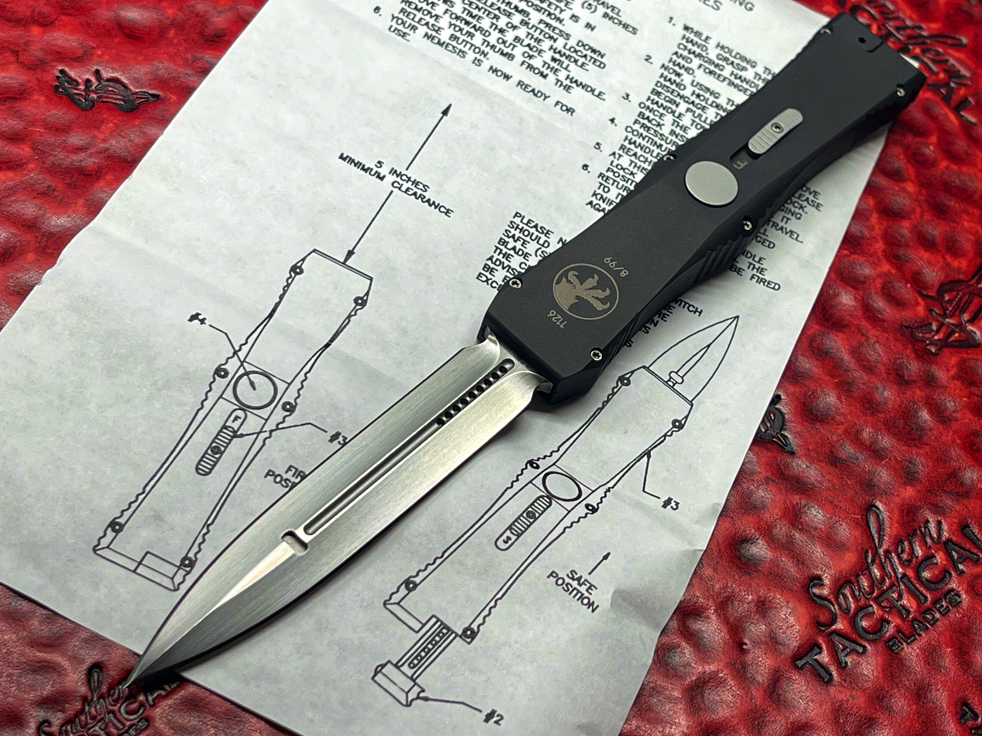 Microtech Knives Vintage Nemesis III, Walter Brend Ground Double Edge
