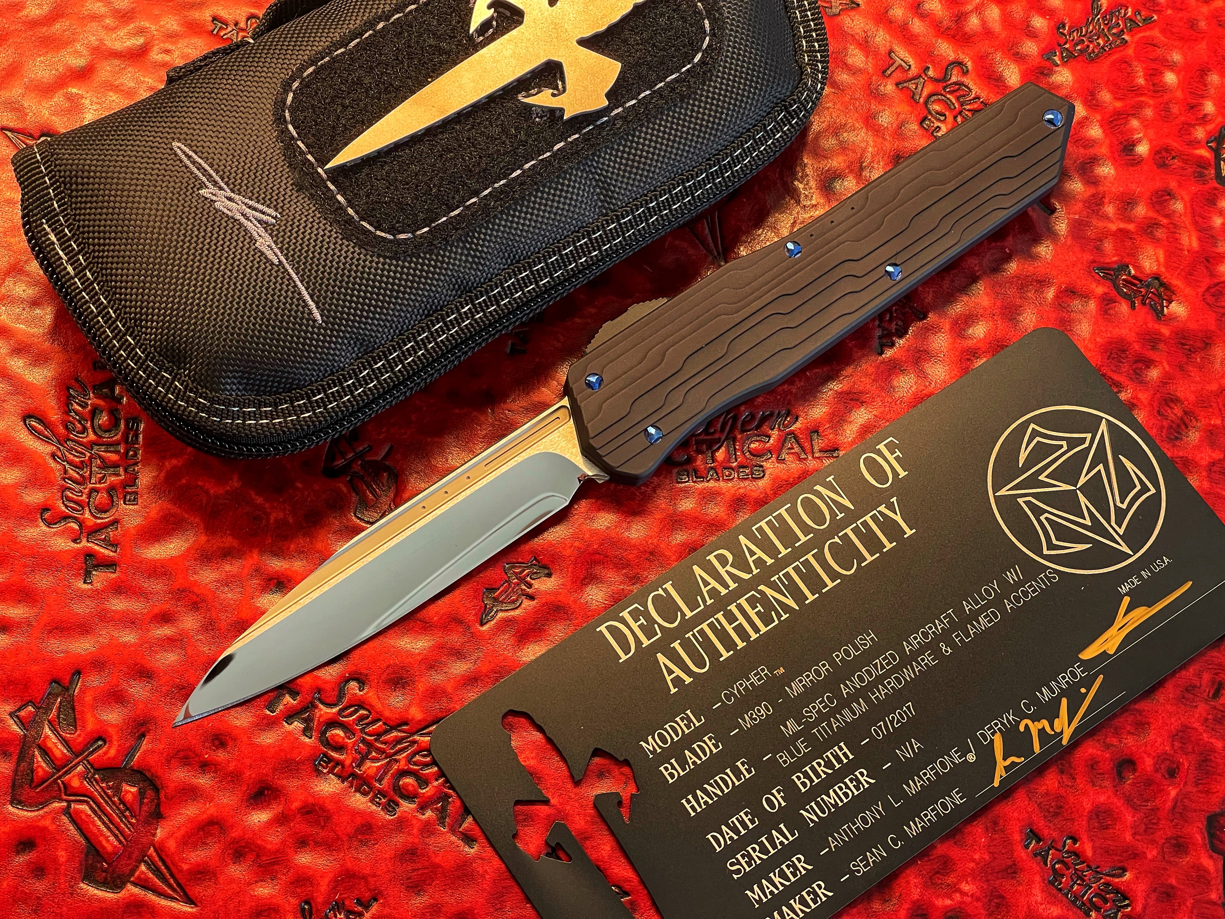 Marfione Custom Cypher, Mirror Polished Single Edge, Stepped Aluminum