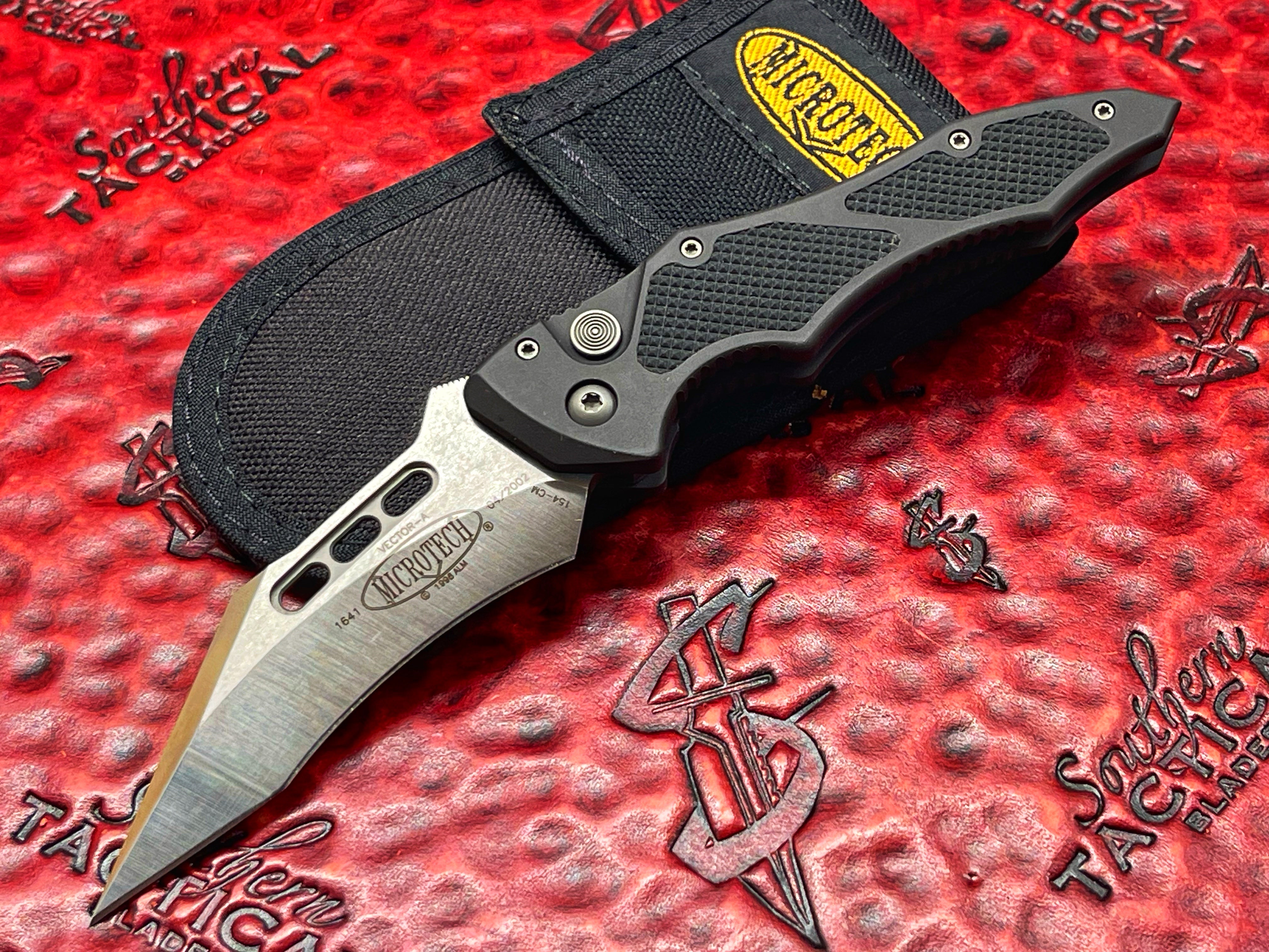 Microtech Vector Auto Satin Finish Vintage Automatic OTS Knife
