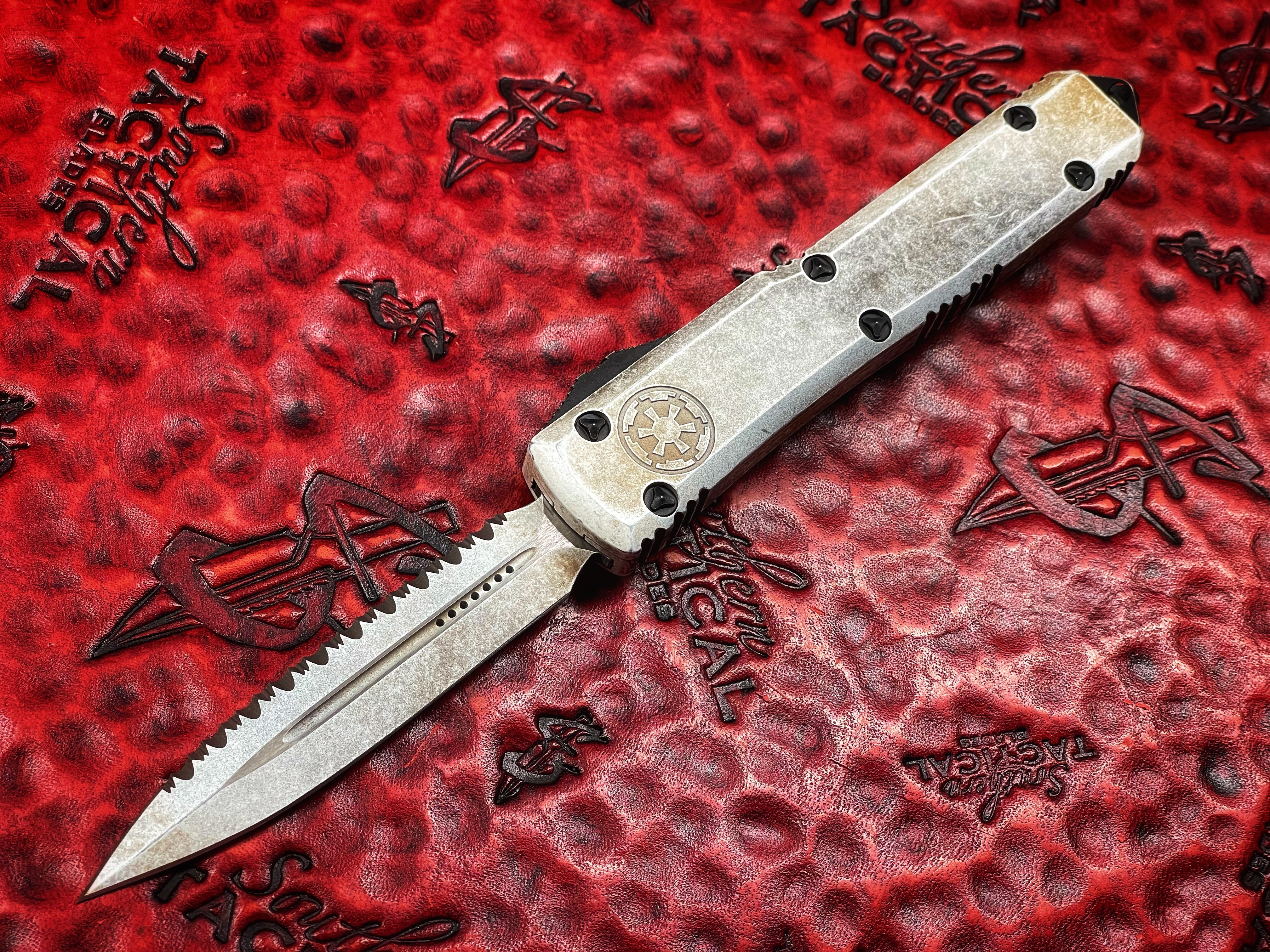 Microtech Ultratech Sandtrooper Double Edge Full Serrated OTF Knife