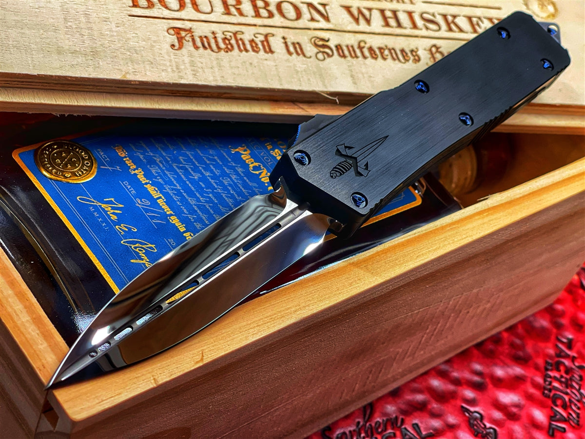 Marfione Custom Knives Scarab II Reptilian Damascus OTF Knife