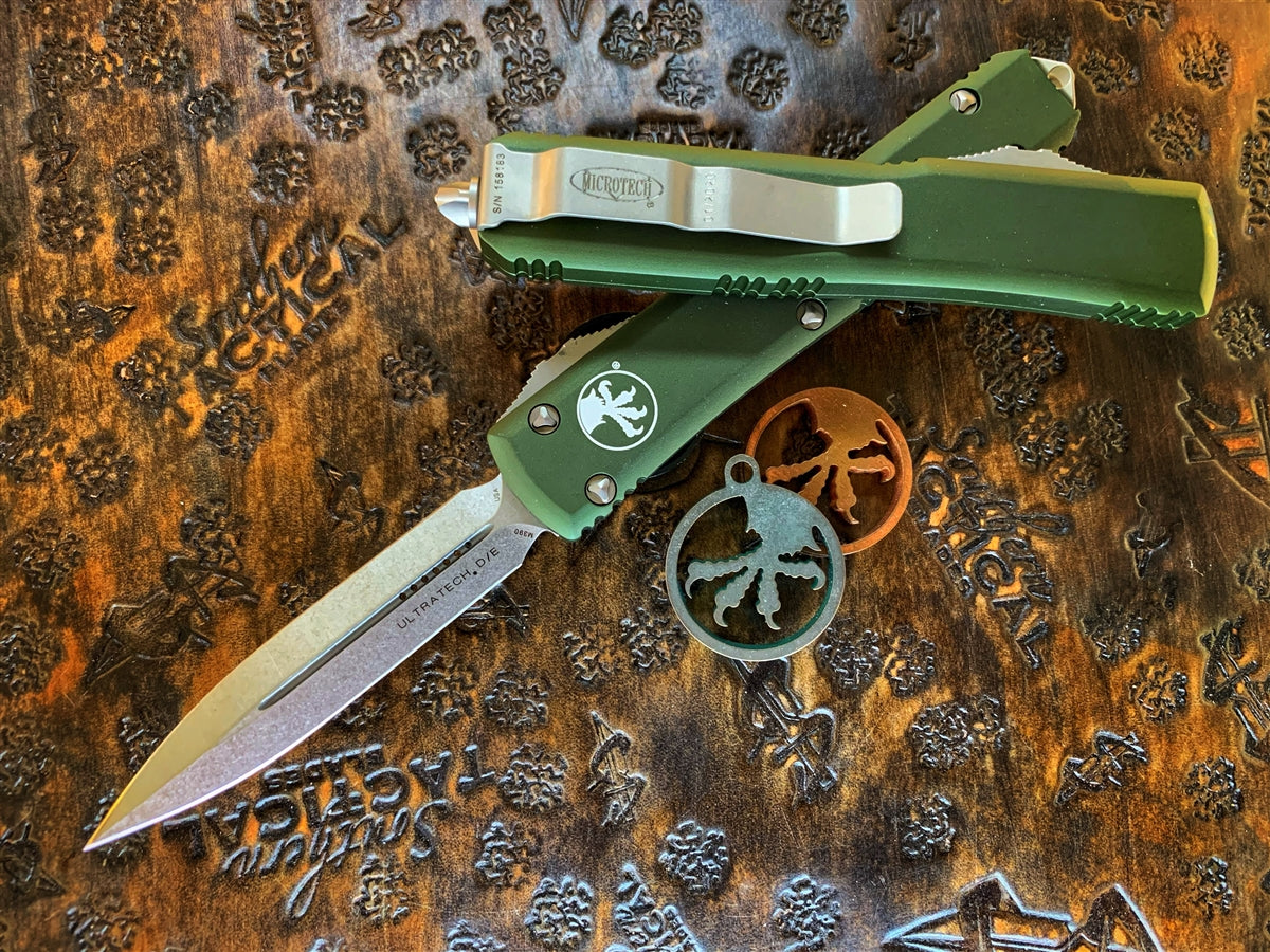 Microtech Ultratech Double Edge Stonewashed Standard OD Green ...