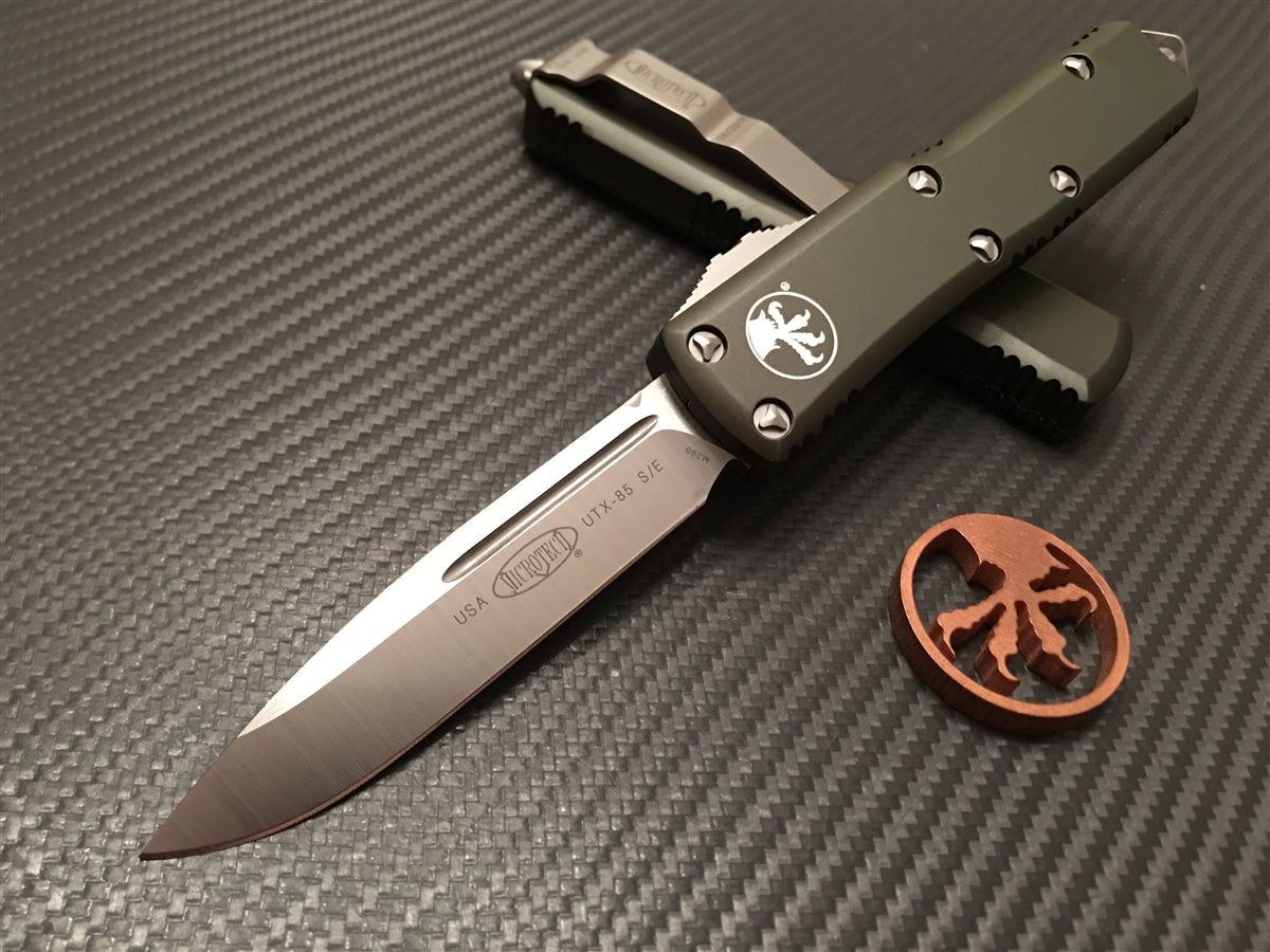 Microtech UTX-85 Single edge OD Green Satin