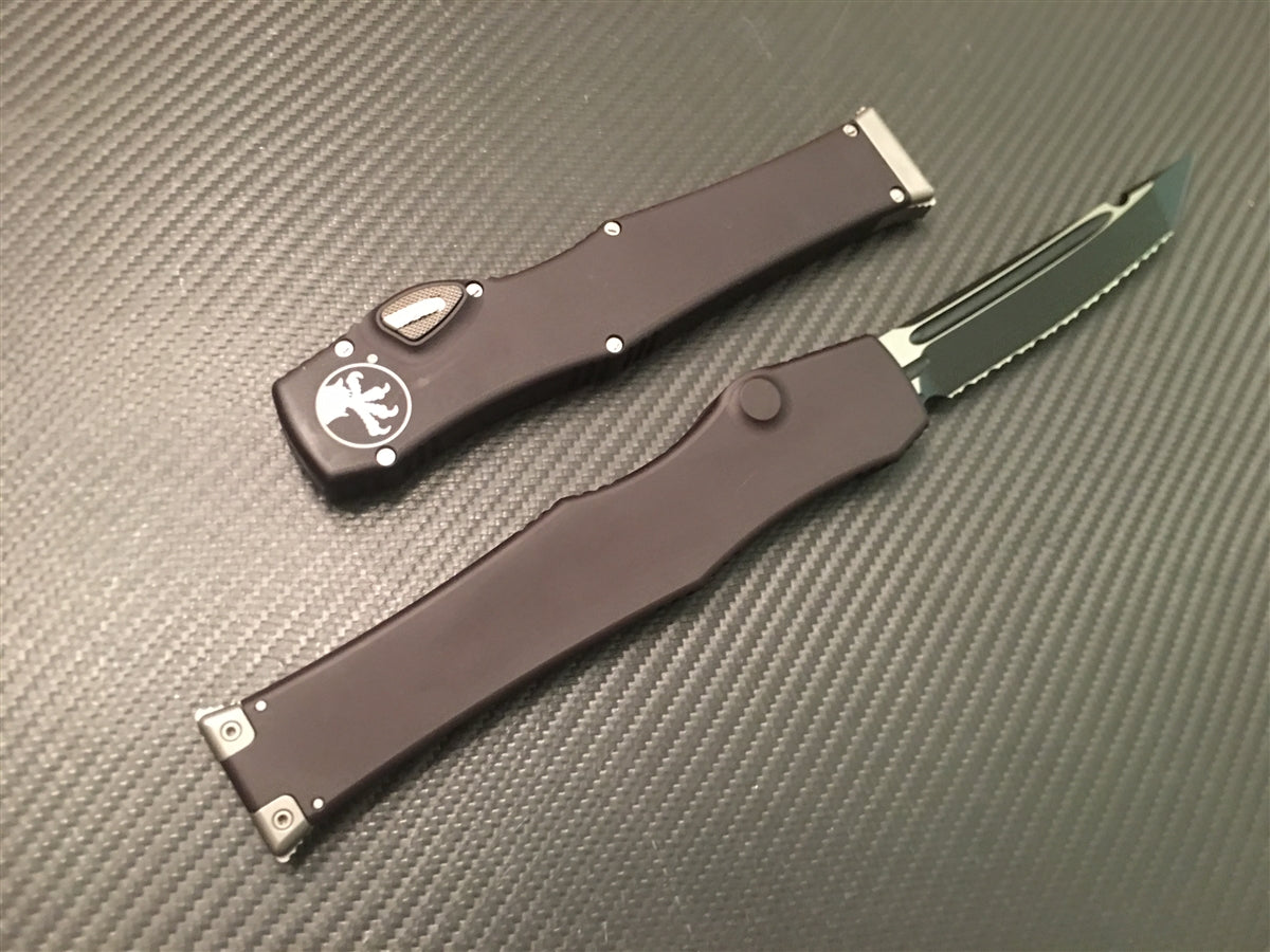 Microtech Halo VI Tanto Full Serrated Black – SouthernBlades